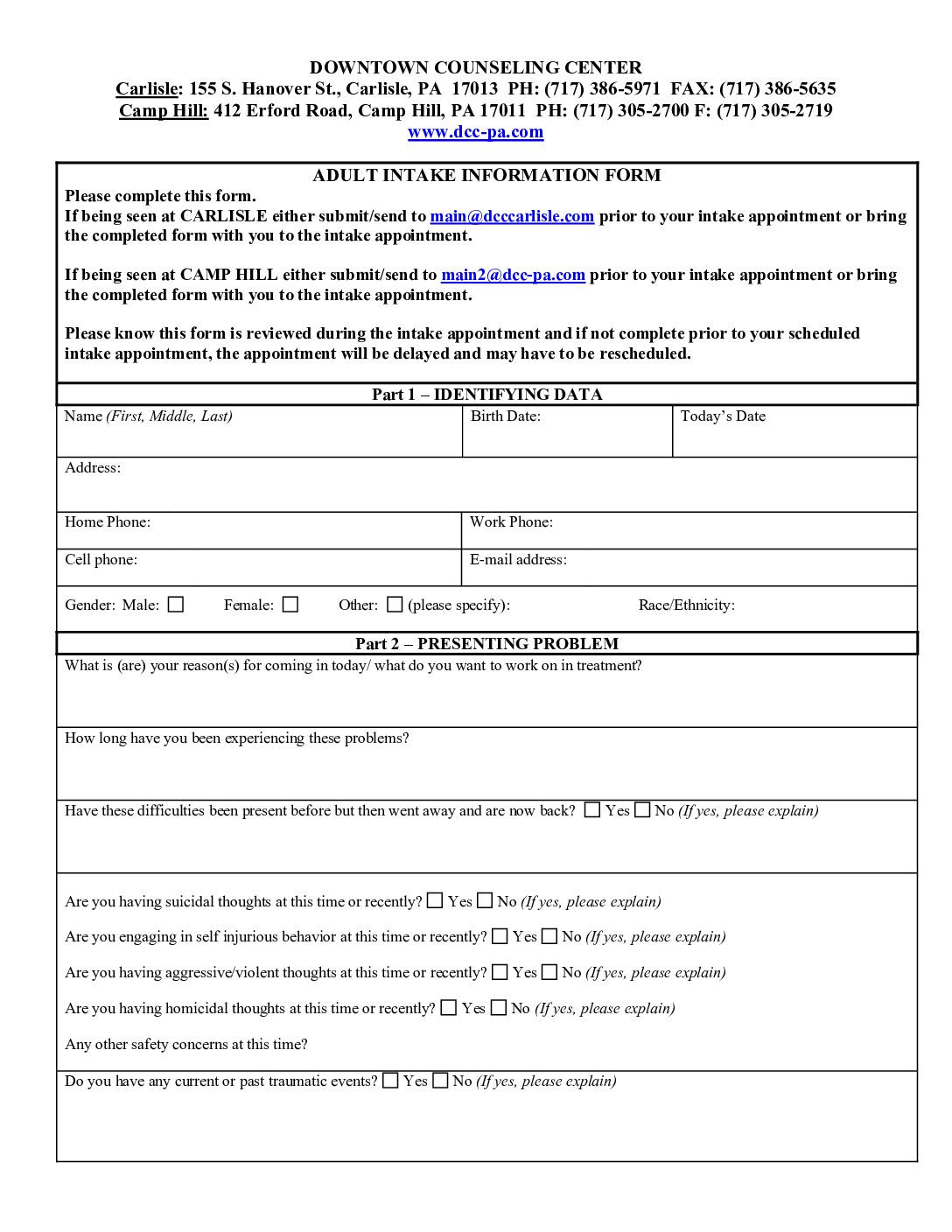 DCC Adult Intake Information Form Revised NOV 2024